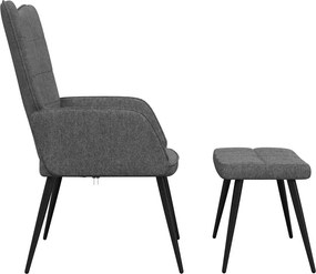 Relaxační židle se stoličkou tmavě šedá textil 327953