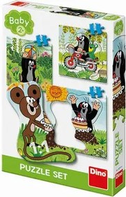 DINO Baby Puzzle set - Krtek na louce NOVÝ / 3-5 dílků / od 2 let