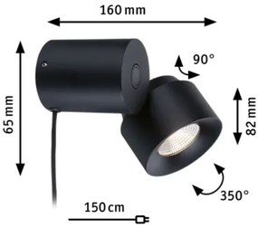 Paulmann LED Designová stolní lampa Puric Pane 3W, 3-Step-Dim