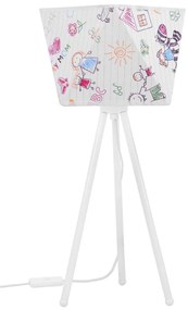 Dětská stolní lampa Diamond, 1x bílé textilní stínítko se vzorem