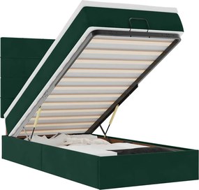 Osmanský rám postele s matracemi tmavě šedá 80x200cm samet 3313436