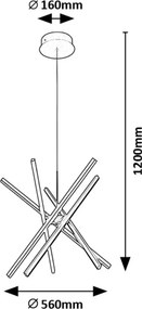 Rabalux Černé závěsné LED svítidlo Matilde 560mm 48W 72267
