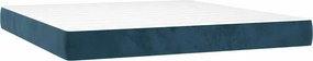 Box spring postel s matrací a LED tmavě modrá 160x200 cm samet 3134595