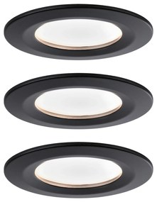Paulmann 94473 LED Coin Nova round, set kulatých bodovek v černé úpravě, LED 3x6,5W 2700K, prům. 7,8cm