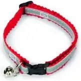 Beeztees Obojek pro kočky reflexní šedo-červená 19.5-32.5 cm x 1 cm