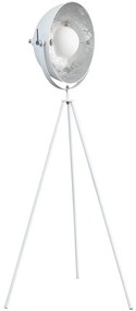 OnaDnes -20% Moebel Living Bílo stříbrná kovová stojací lampa Laila 145 cm