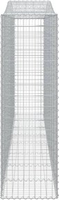 Klenuté gabionové koše 2 ks 400x50x160/180cm pozinkované železo 3145995