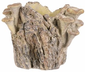 Obal betonový - pařez s houbami, 19 x 17 x 16 cm, 19 cm