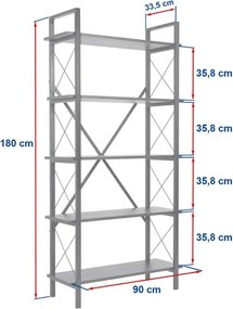 Designový regál Magalie 180 cm atlantská borovice