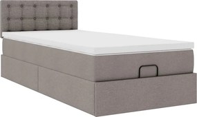 Osmanský postel s matrací taupe 100x200 cm textil 3312454