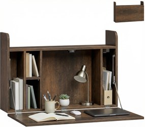HOMCOM nástěnný psací stůl se skládací deskou a úložným prostorem - 77 x 20 x 51 cm