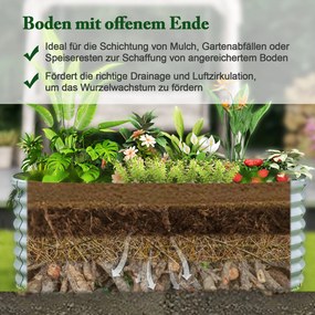 Costway Kovový oválný zvýšený záhon s otevřeným spodním boxem na květiny