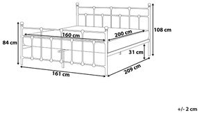 Manželská postel 160 cm LUXO (s roštem) (černá). 1007326