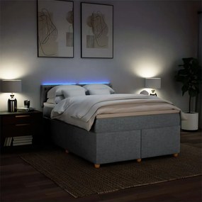 Box spring postel s matrací světle šedá 140 x 190 cm textil 3288982