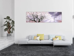 Červený obraz stromu (170x50 cm)