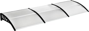Stínidlo nad dveřmi Outsunny 90 x 295 cm, zakřivené stínidlo s UV ochranou, sluneční clona nad předními dveřmi vyrobená z polykarbonátu, ochrana proti