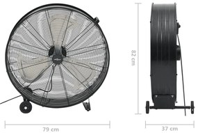 vidaXL Marketos Průmyslový bubnový ventilátor 77 cm 187,7 W černý