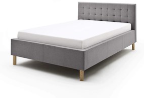 Čalouněná postel stofka 140 x 200 šedá MUZZA