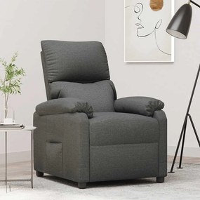 Polohovací křeslo tmavě šedé textil 340178