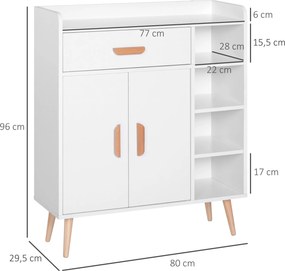 HOMCOM Konzolový stůl s úložným prostorem - Víceúčelový nábytek do jídelny, obýváku, koupelny a chodby 80x29,5x96 cm