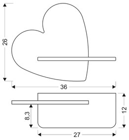 LED Dětské nástěnné svítidlo s poličkou HEART LED/5W/230V růžová/dřevo