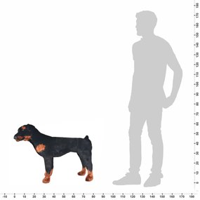 vidaXL Marketos Stojící plyšová hračka rotvajler černý a hnědý XXL