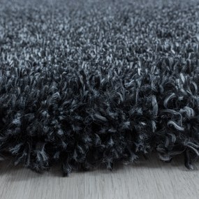 Ayyildiz, Kusový koberec Fluffy Shaggy 3500 anthrazit kruh, 80x80 (průměr) kruh, šedá, ložnice
