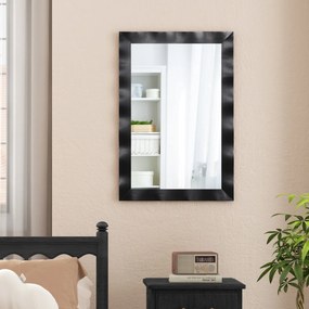 Costway Farmhouse Rubberwood Frame Dřevěné nástěnné zrcadlo Rustikální