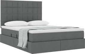 Postel s úložným prostorem a matrací Tmavě šedá 140 x 190 cm 3371779