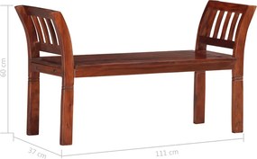 Lavice 111 cm masivní akáciové dřevo 286264