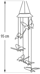 LED RGB Solární svítidlo 6xLED/1,2V 300 mAh IP44 motýl