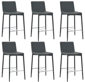 Petromila Barové stoličky 6 ks šedé umělá kůže