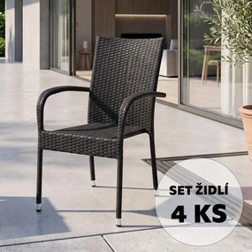 Zahradní ratanové křeslo PARIS - set 4 ks