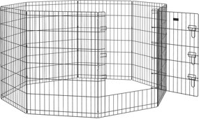 PawHut modulární ohrádka pro psy, králíky a malé mazlíčky – skládací drátěný plot do interiéru i exteriéru se zamykacími dveřmi, 8 panelů, 61 x 91 cm…