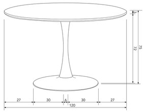 Kulatý jídelní stůl tentrum ø 120 cm černý MUZZA