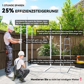 Zahradní kůlna Outsunny s povrchem připomínajícím staré dřevo, 2,91 m², s dvojitými dveřmi a zámkem, šikmou střechou, 181x181x220 cm, šedá