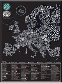 Gurmánská stírací mapa Evropy Luckies of London