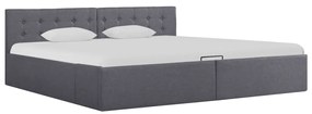 Rám postele Bend - s úložným prostorem - tmavě šedý textil | 180x200 cm