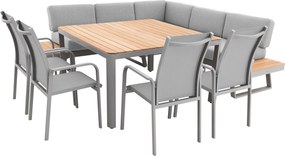Doppler EXPERT PLUS AVERSA TEAK zahradní sedací souprava 4+2+1 šedá