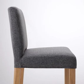 BERGMUND Barová stolička s opěrkou, vzor dub/Gunnared šedá, 62 cm