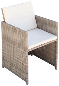 Zahradní židle 2 ks s poduškami a polštáři polyratan béžové,  42561