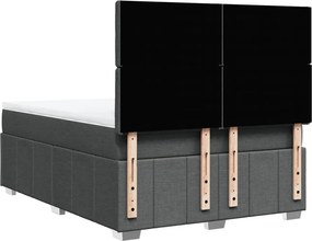 Box spring postel s matrací tmavě šedá 140x200 cm textil 3291706
