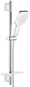 Grohe Rainshower SmartActive Cube - Sada sprchové hlavice 130 9,5 l/min, 3 proudy, tyče 60 cm a hadice, měsíční bílá 26584LS0
