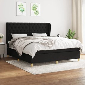 Box spring postel s matrací černá 160x200 cm textil 3128775
