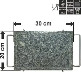 Grilovací kámen GRANIT L / Žula / 30 x 20 cm / Tloušťka 1,65 cm / Chro