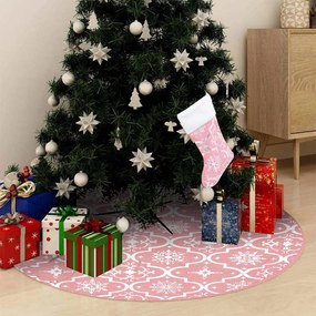 vidaXL Luxusní podložka pod vánoční stromek s punčochou 122 cm [330276] Barva: Růžová
