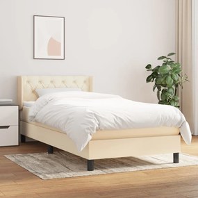 Box spring postel s matrací krémová 80 x 200 cm textil 3129910