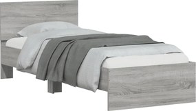 vidaXL Rám postele s čelem 75 x 190 cm kompozitní dřevo [838664] Barva: šedá sonoma