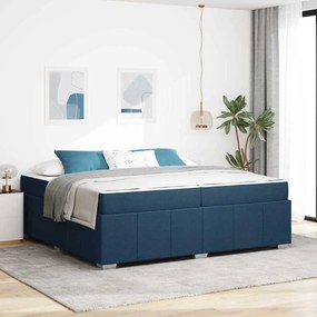 Rám postele s matrací Modrá 200 x 200 cm textil 3398313