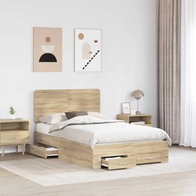 Rám postele s čelo Sonoma dub 120 x 200 cm Kompozitní dřevo 3412803